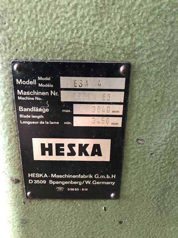 Used Machine - Heska ESA 4 Vertical Band Saw (7625) - TH Machine Tools